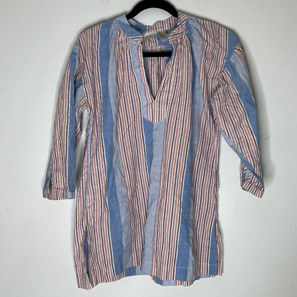 Liv Los Angeles | Tops | Liv Los Angeles Blue White Striped 34 Sleeve ...